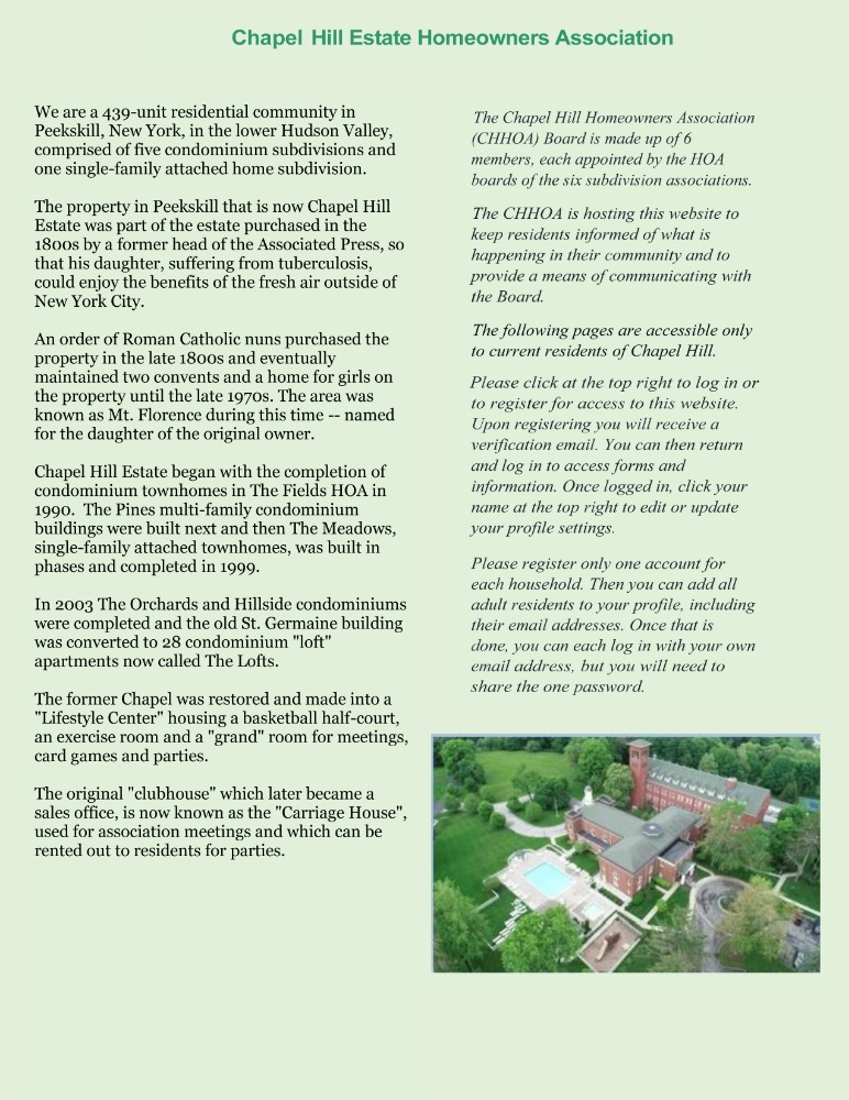 Chapel Hill HOA | HOA in peekskill, NY