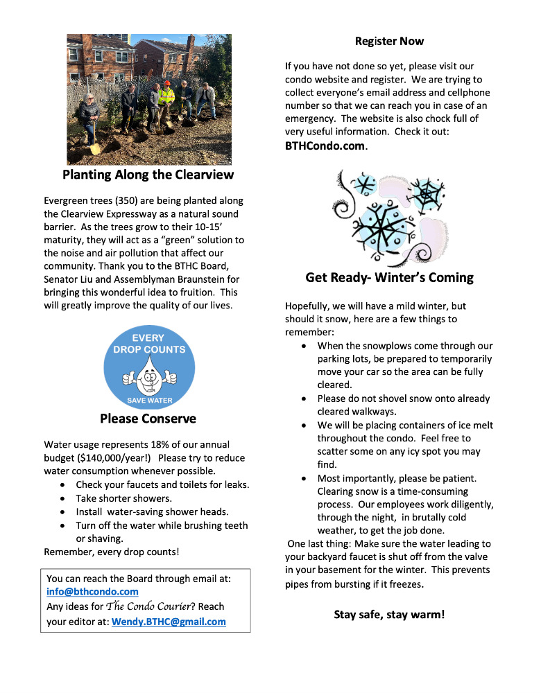 The Condo Courier- Newsletter | Bayside Towne House Condominium